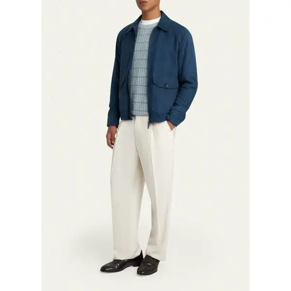 Brioni Nubuck Leather Zip-front Blouson Jacket