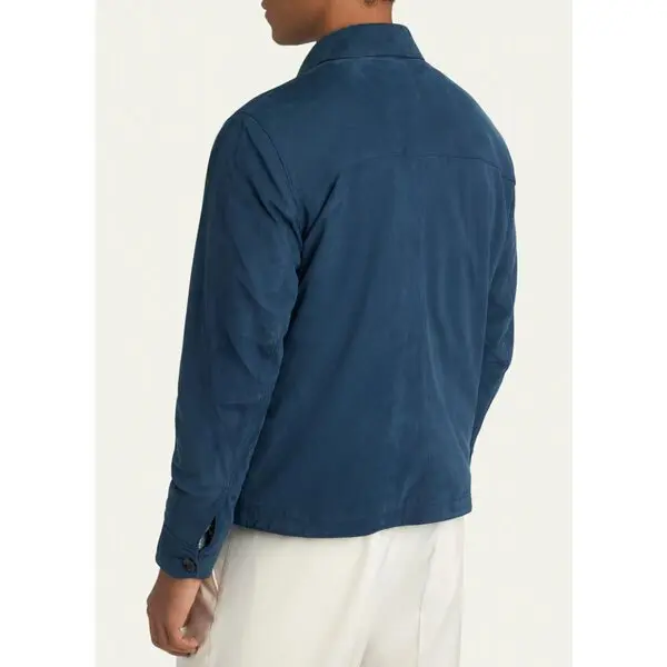 Brioni Nubuck Leather Zip-front Blouson Jacket