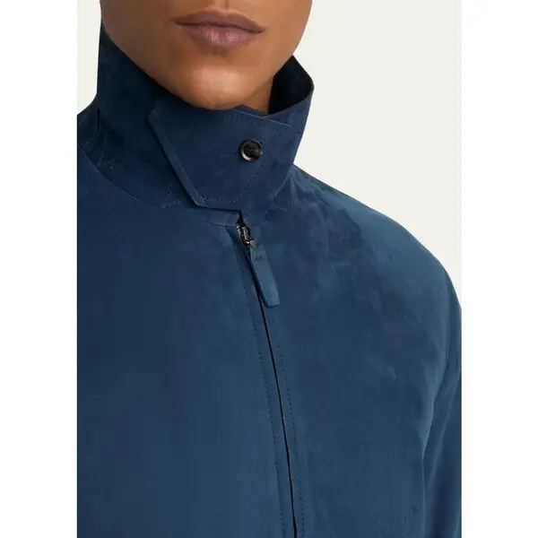Brioni Nubuck Leather Zip-front Blouson Jacket