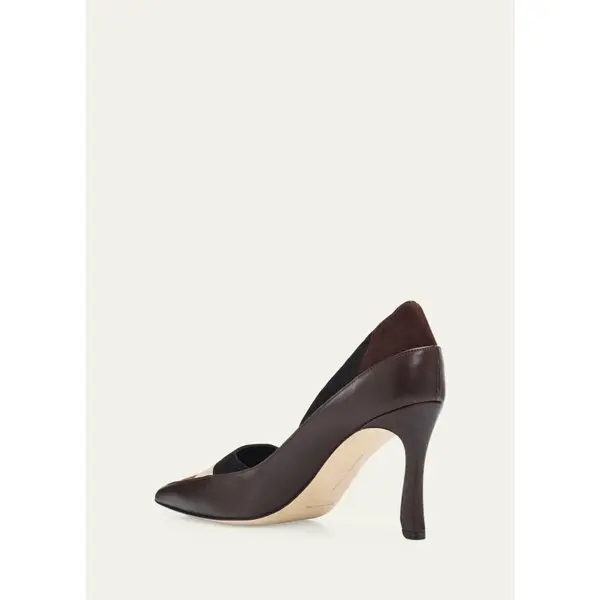 Manolo Blahnik 70mm Soria Mixed Leather Pumps