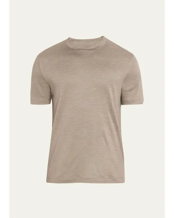 Brioni Heathered Cotton Crewneck T-shirt