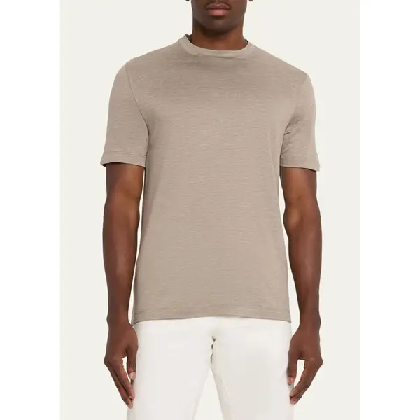 Brioni Heathered Cotton Crewneck T-shirt