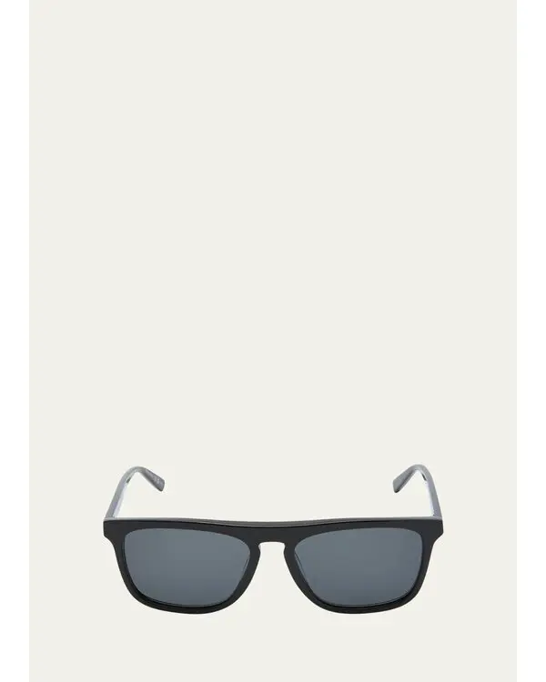 Saint Laurent Slim Acetate Aviator Sunglasses With Logo