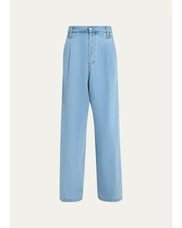 Dries Van Noten Blue Pleated Denim Jeans
