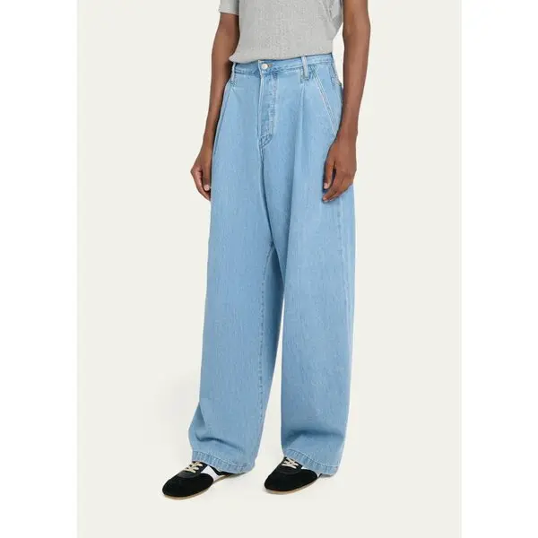 Dries Van Noten Blue Pleated Denim Jeans