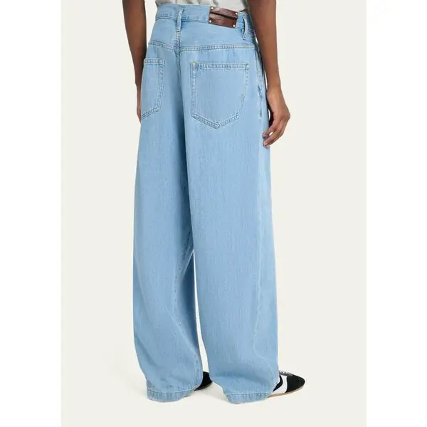 Dries Van Noten Blue Pleated Denim Jeans