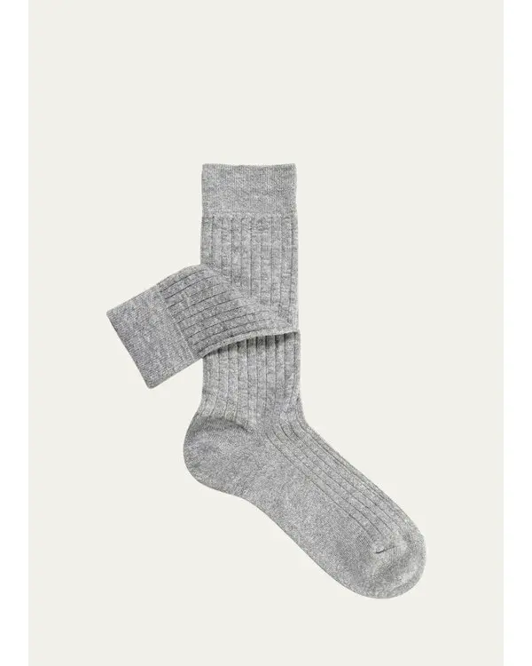 SOZZI CALZE Melange Rib Crew Socks - V012