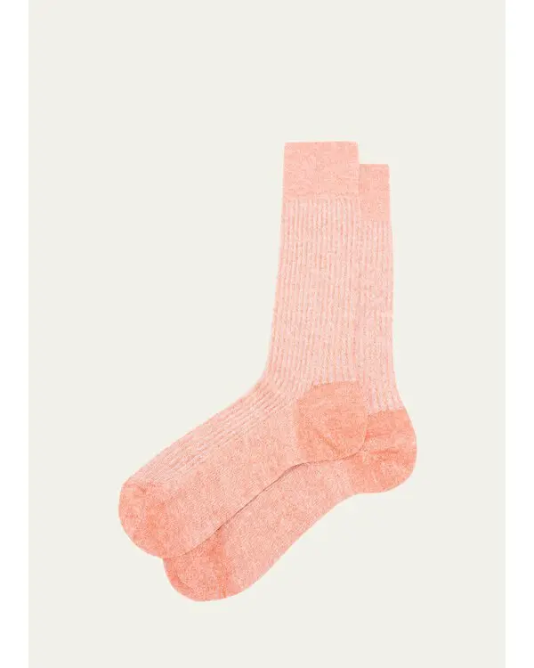 SOZZI CALZE Linen-blend Crew Socks - V039