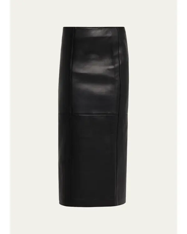A.L.C. Marta Leather Midi Skirt