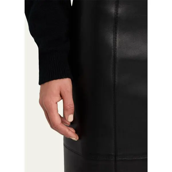 A.L.C. Marta Leather Midi Skirt