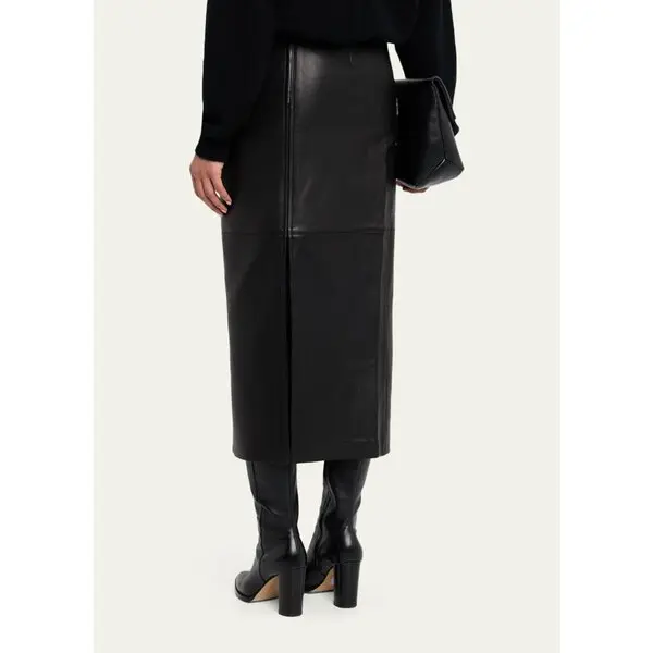 A.L.C. Marta Leather Midi Skirt