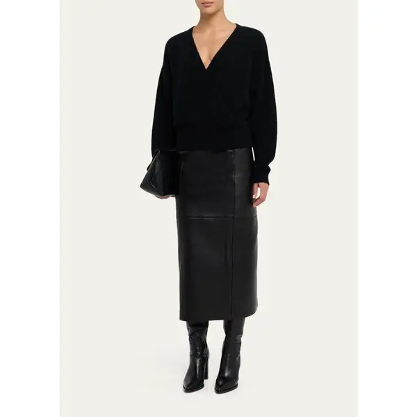 A.L.C. Marta Leather Midi Skirt
