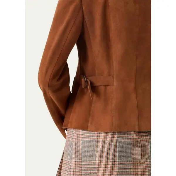 Akris Suede Slim Zip Jacket