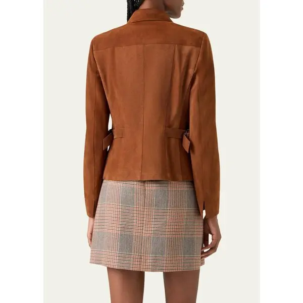 Akris Suede Slim Zip Jacket