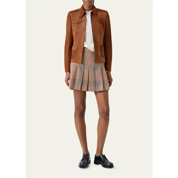Akris Suede Slim Zip Jacket