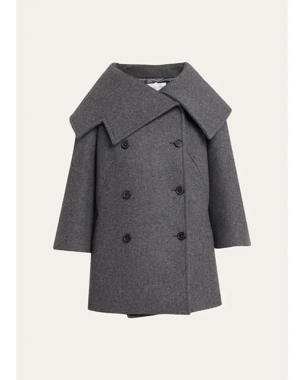 Michael Kors Portrait Wool Double-breasted Peacoat