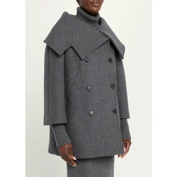 Michael Kors Portrait Wool Double-breasted Peacoat