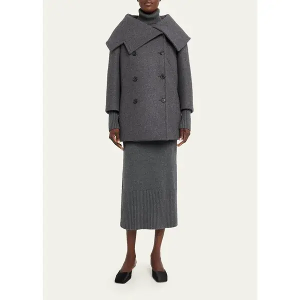 Michael Kors Portrait Wool Double-breasted Peacoat