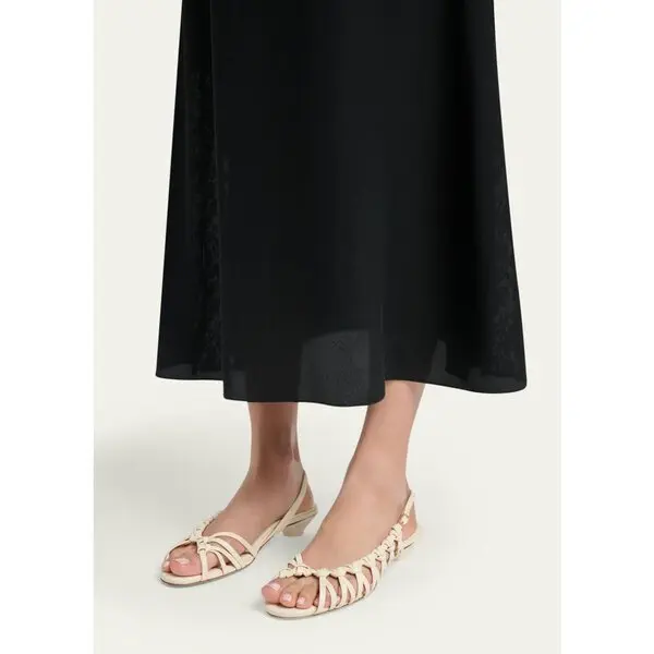 Chloé Estra Asymmetric Knotted Leather Sandals - Soft Ivory