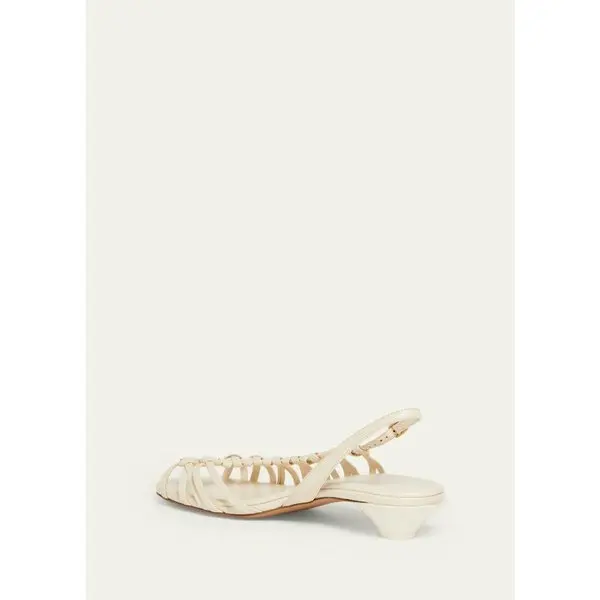 Chloé Estra Asymmetric Knotted Leather Sandals - Soft Ivory