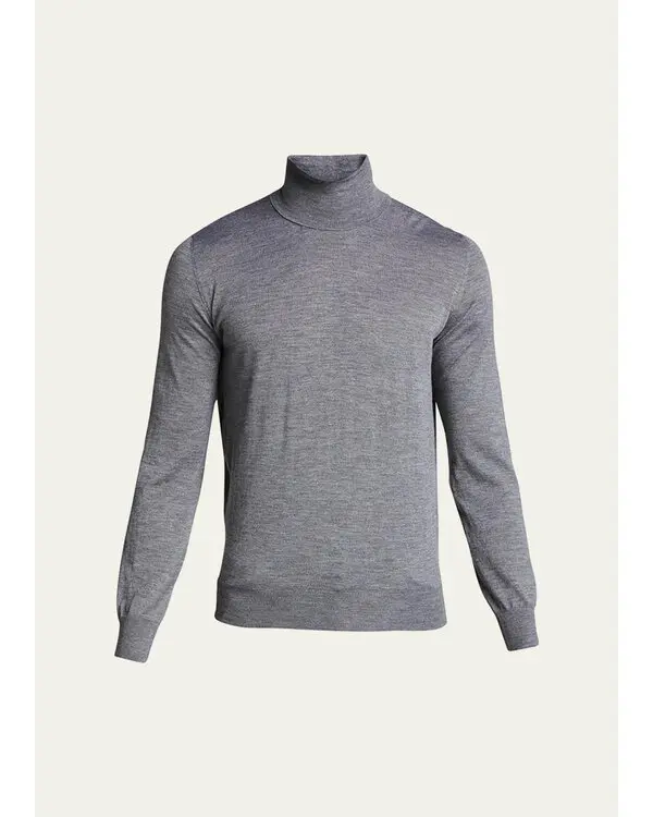 Bergdorf Goodman Cashmere Turtleneck Sweater - Medium Grey