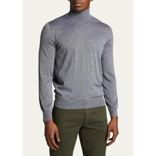 Bergdorf Goodman Cashmere Turtleneck Sweater - Medium Grey
