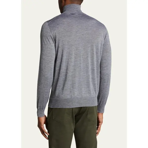 Bergdorf Goodman Cashmere Turtleneck Sweater - Medium Grey