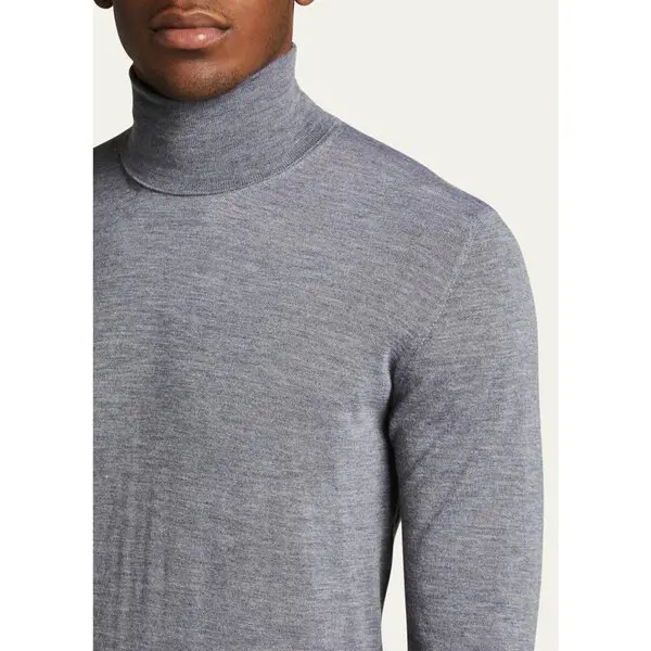 Bergdorf Goodman Cashmere Turtleneck Sweater - Medium Grey
