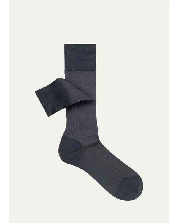 SOZZI CALZE Vanise Knit Cotton Crew Socks - Gray