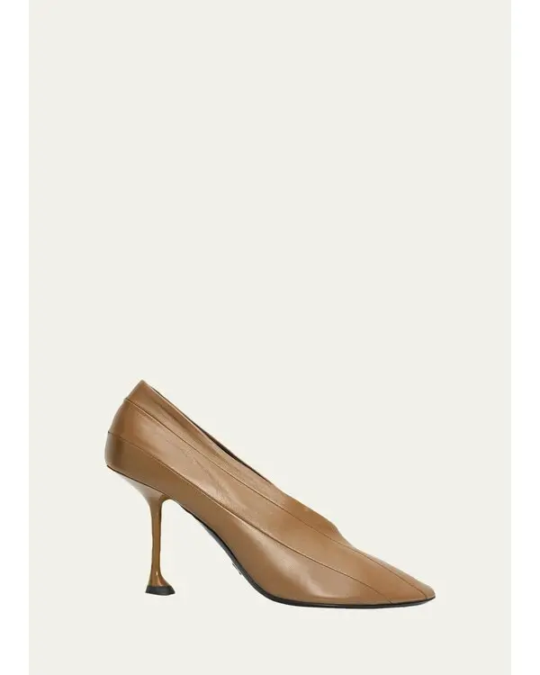 Proenza Schouler 85mm Tee Pieced Leather Pumps - Ash