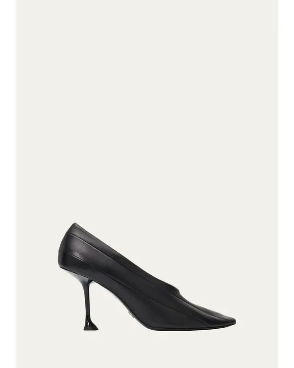 Proenza Schouler 85mm Tee Pieced Leather Pumps - Black