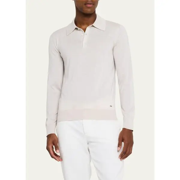 Brioni Cashmere-silk Polo Sweater - Ivory