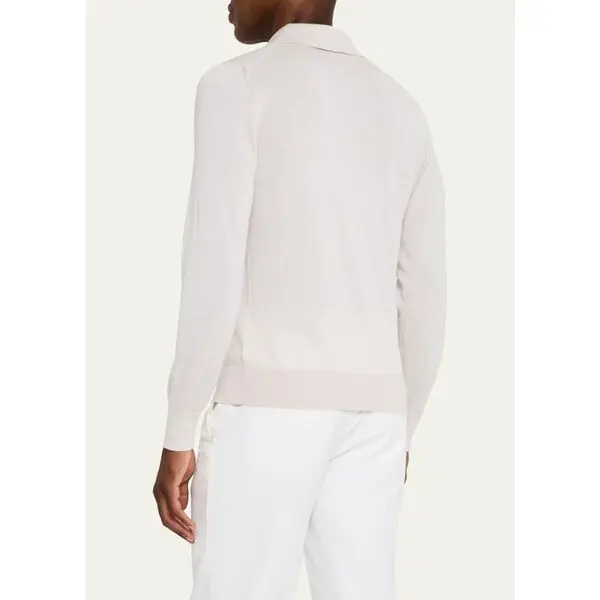 Brioni Cashmere-silk Polo Sweater - Ivory