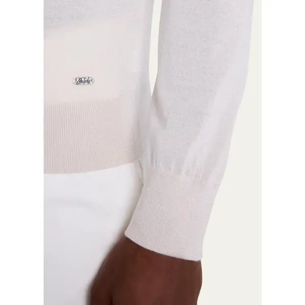 Brioni Cashmere-silk Polo Sweater - Ivory