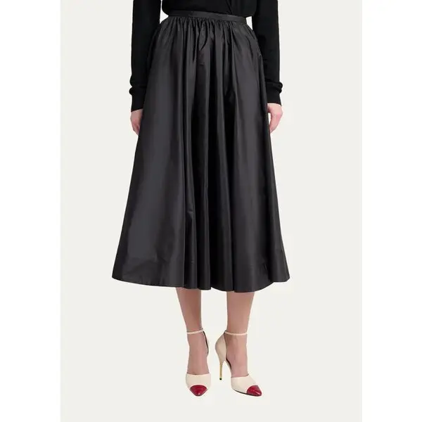 Valentino Garavani Silk Taffeta Full Midi Skirt