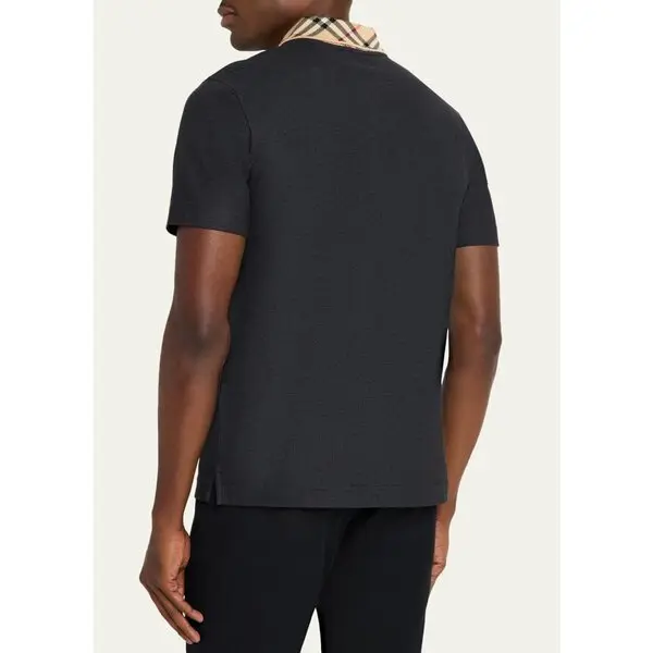 Burberry Evan Check-collar Pique Polo Shirt