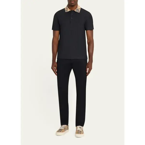 Burberry Evan Check-collar Pique Polo Shirt