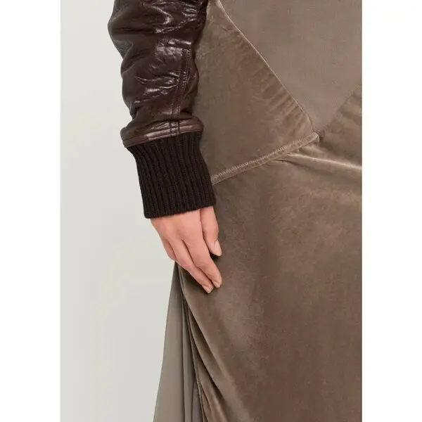 Rick Owens Mixed-media Sliced Patchwork Midi Skirt