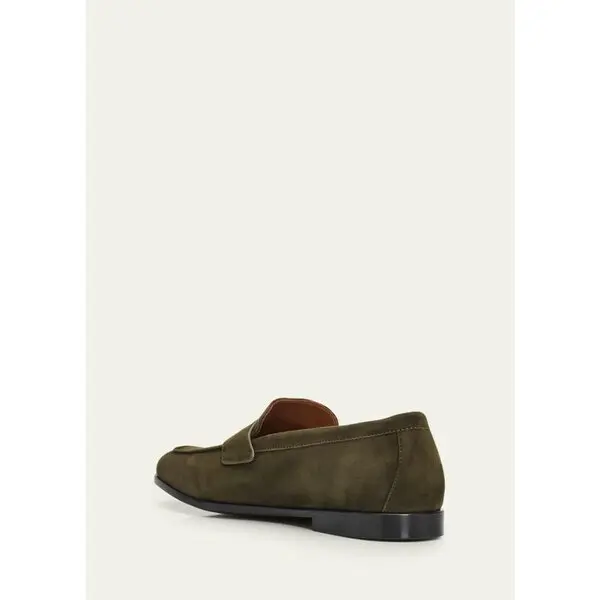 FERRAGAMO Suede Micro-gancio Penny Loafers