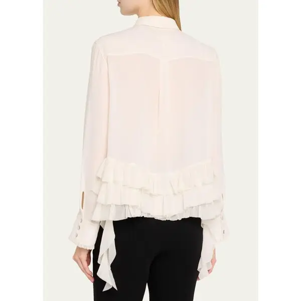 Cinq À Sept Nori Ruffled Button-front Shirt - Ivory