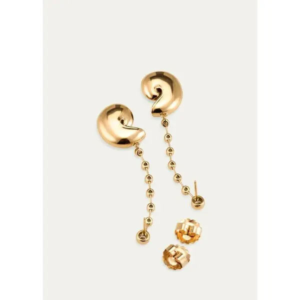 Brent Neale 18k Gold Nautilus Drop Earrings With Diamonds