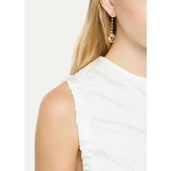 Brent Neale 18k Gold Nautilus Drop Earrings With Diamonds