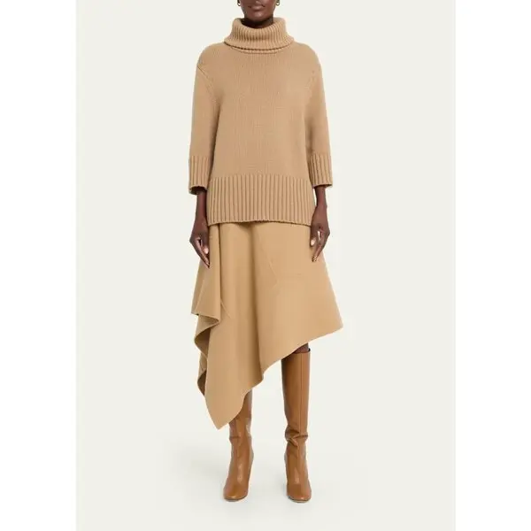 Michael Kors Asymmetric Wool Midi Skirt