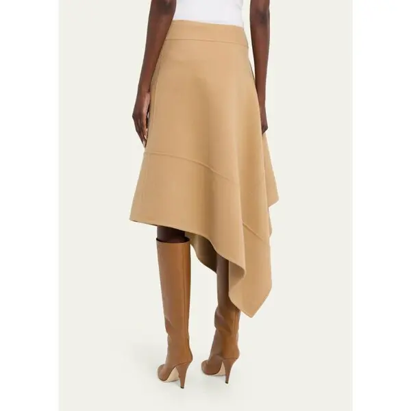 Michael Kors Asymmetric Wool Midi Skirt