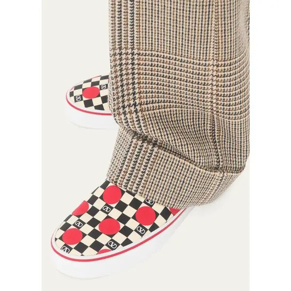Valentino Garavani X Vans Big Dots & Vlogo Checkerboard Classic Slip-on Sneakers