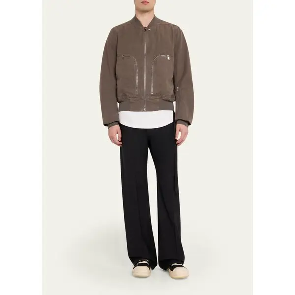 Rick Owens Geth Paper Wool Wide-leg Jeans