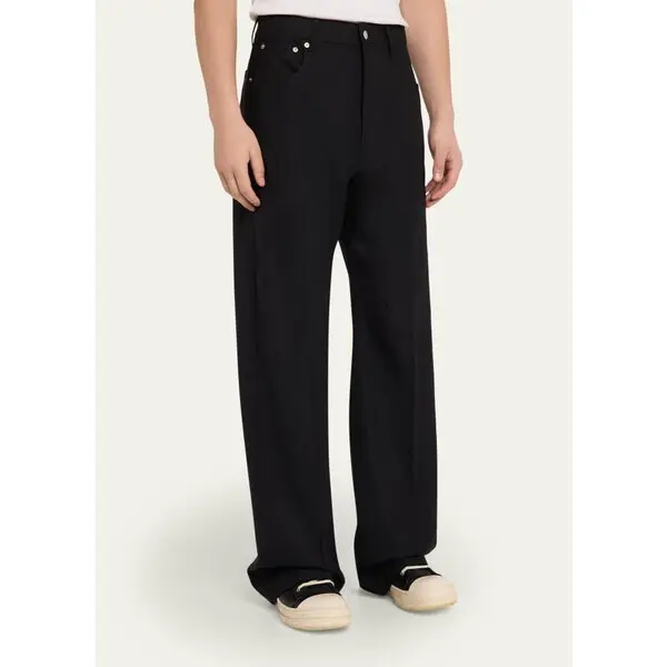 Rick Owens Geth Paper Wool Wide-leg Jeans