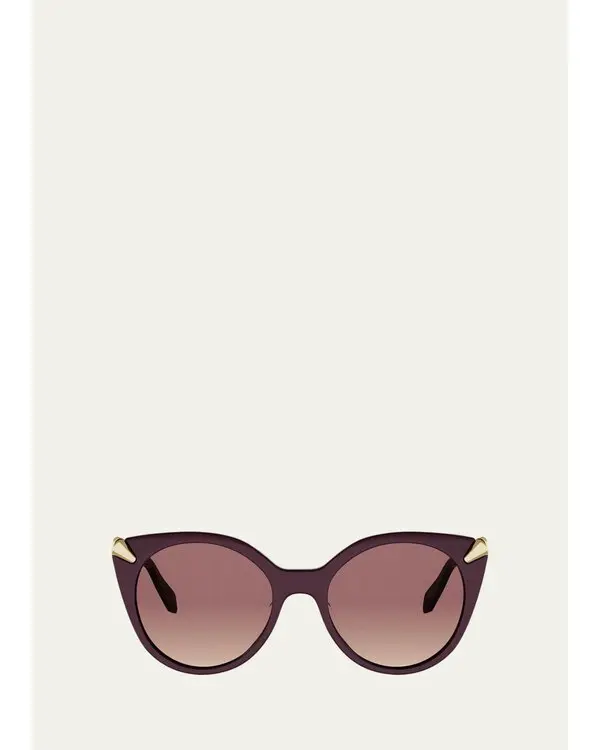 BVLGARI Serpenti Viper 53mm Round Sunglasses - Red
