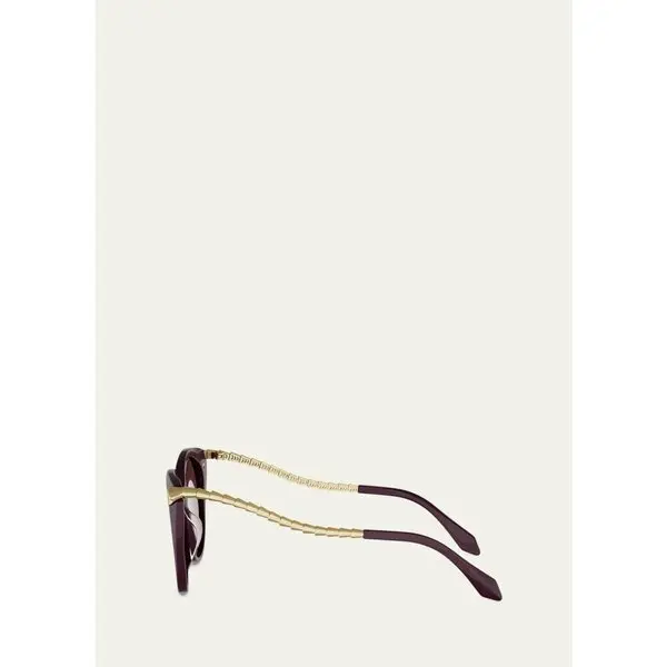 BVLGARI Serpenti Viper 53mm Round Sunglasses - Red