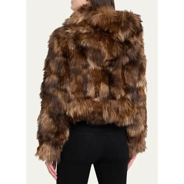 Cinq À Sept Patchwork Faux Fur Cropped Jacket